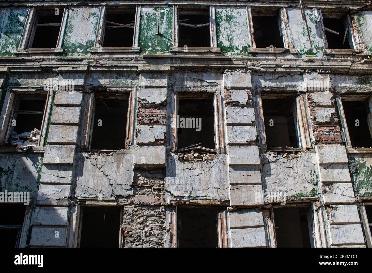Damaged buildings located at the city of Kostiantynivka, Russian army ...