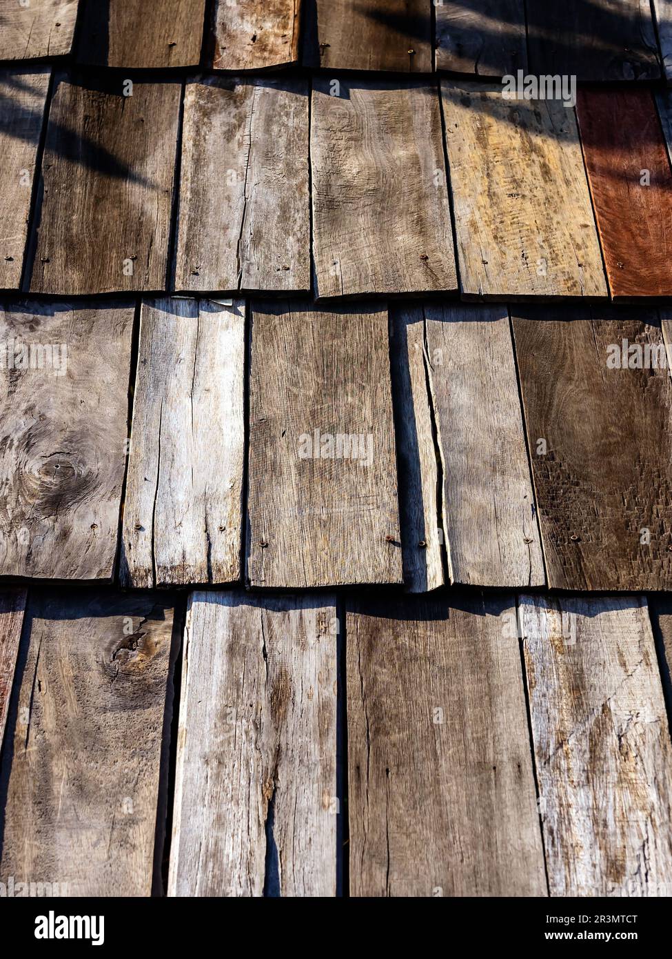 Old wooden roof tiles background. Wood background. Vintage. Wood ...