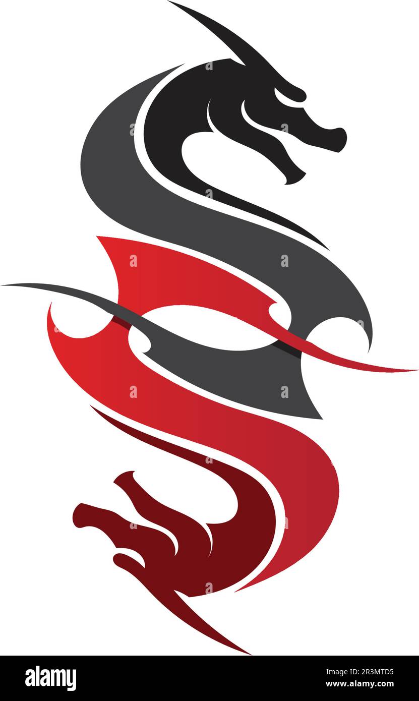 Head dragon flat color logo template vector illustration Stock Vector ...