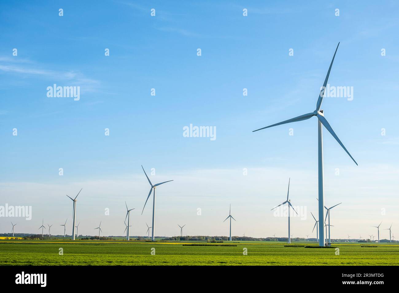 Parc eolien au milieu des champs dans les campagnes | Wind farm in the ...