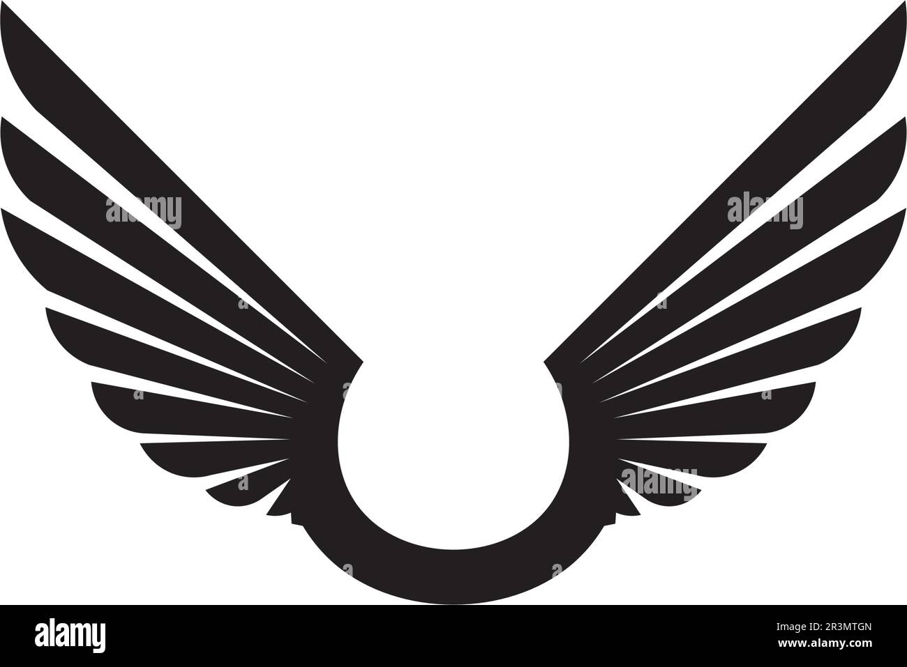 Black wing logo symbol for a professional designer Stock Vector Image ...