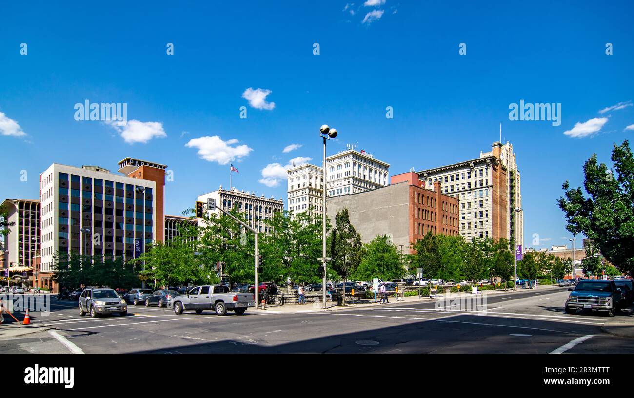 Spokane washington downtown in summer Stock Photo - Alamy