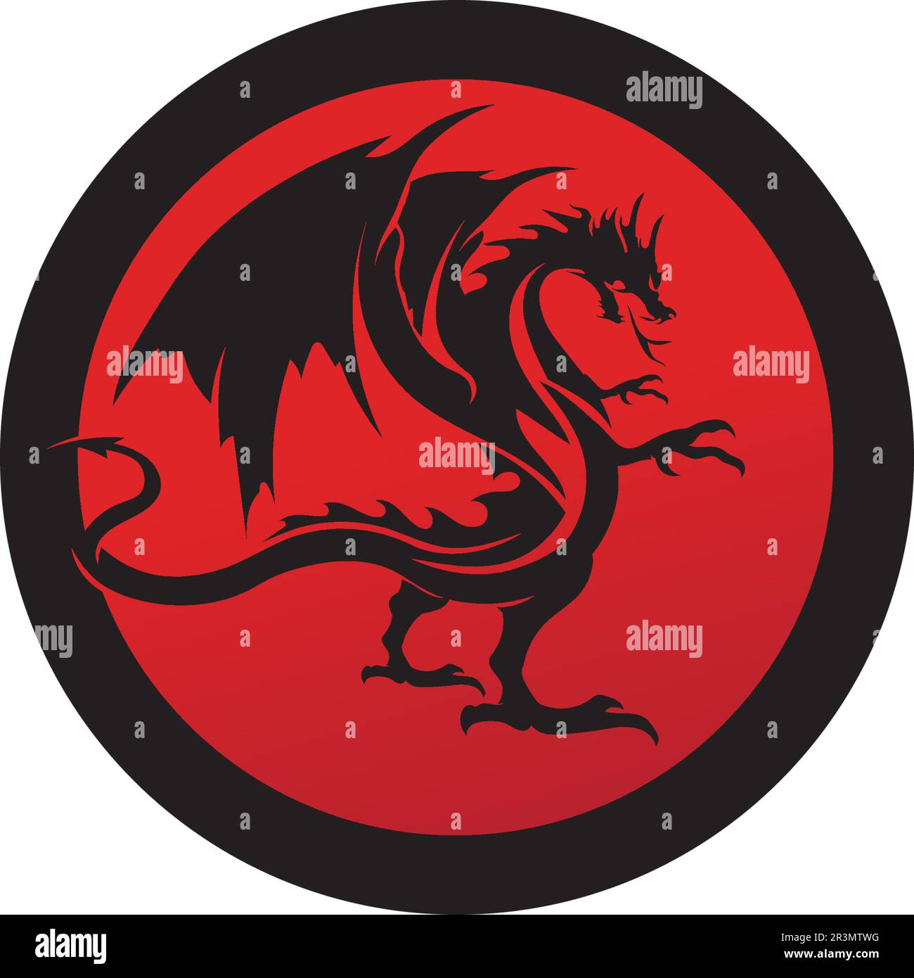 Head dragon flat color logo template vector illustration Stock Vector ...