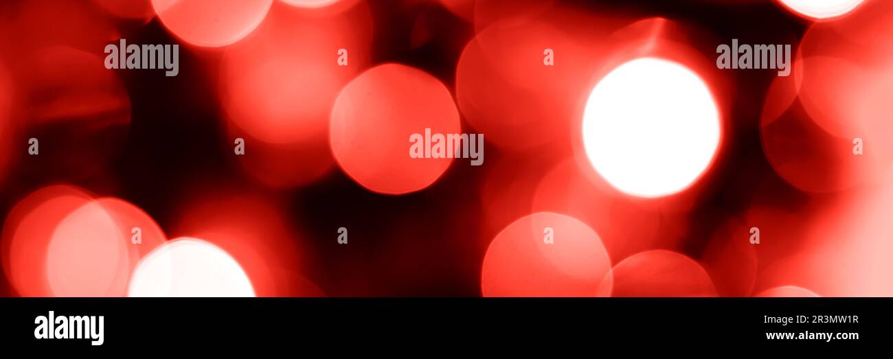 Blurred lights red background, banner texture. Abstract bokeh with soft ...