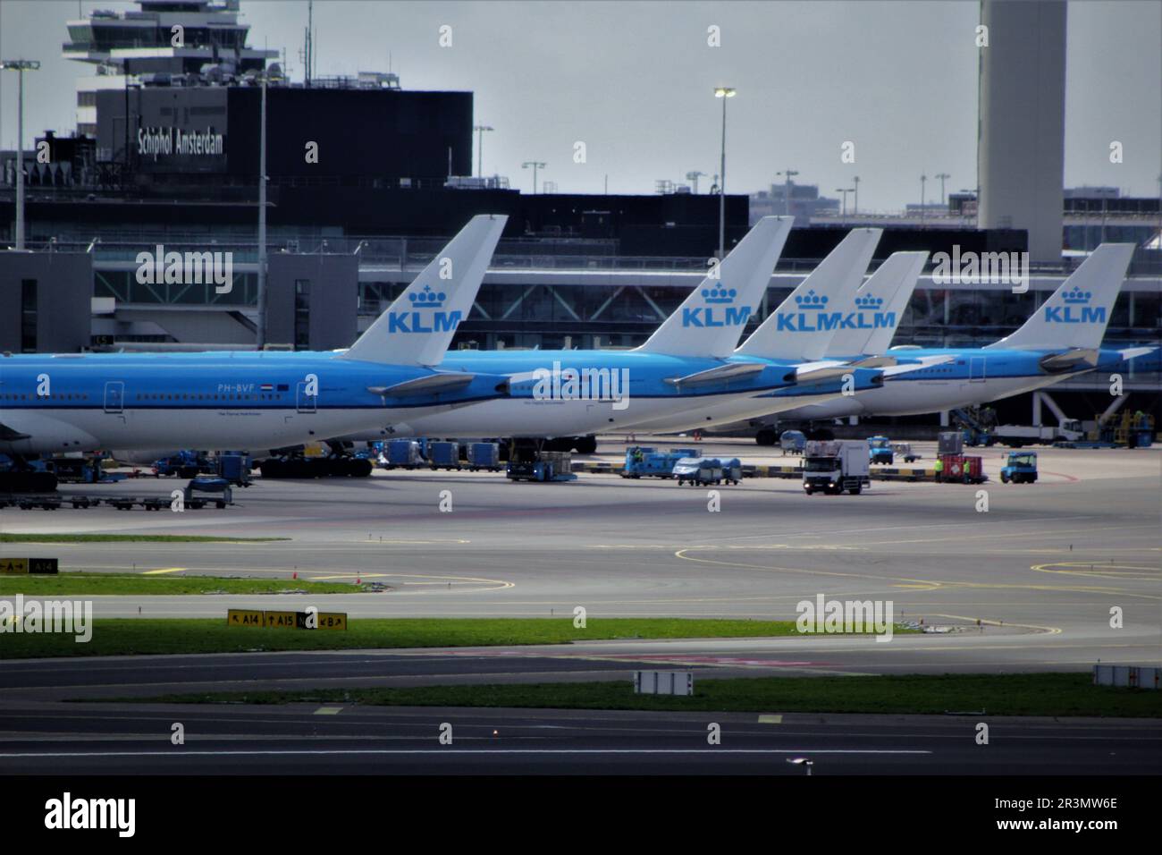 KLM aircraft parked at a terminal @ Schiphol Stock Photo - Alamy
