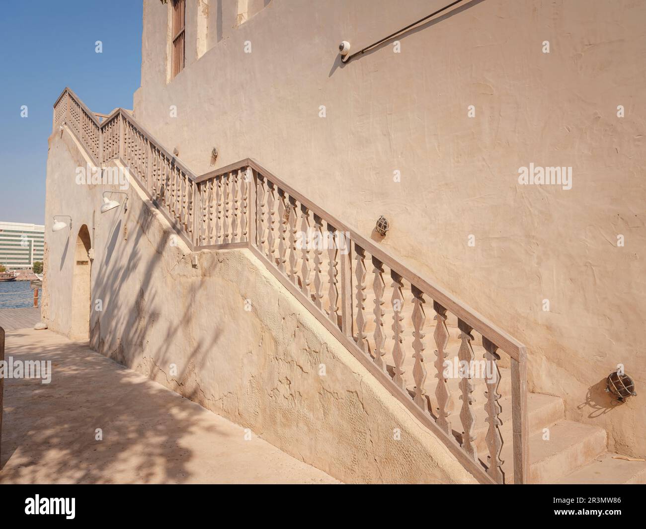 Al seef old historical district with traditional Arabic architecture ...