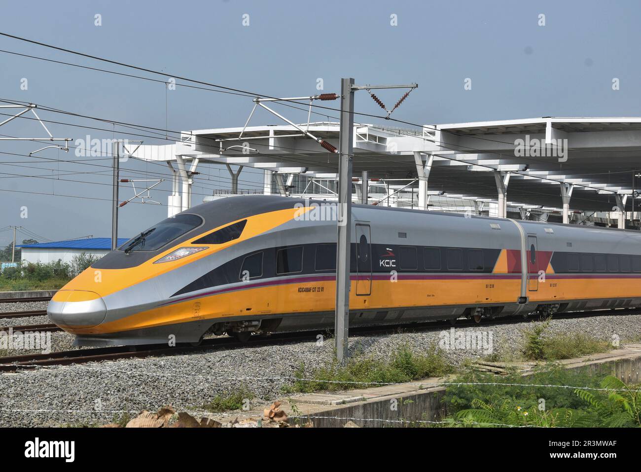Bandung, Indonesia. 24th May, 2023. A bullet train bound for Jakarta ...
