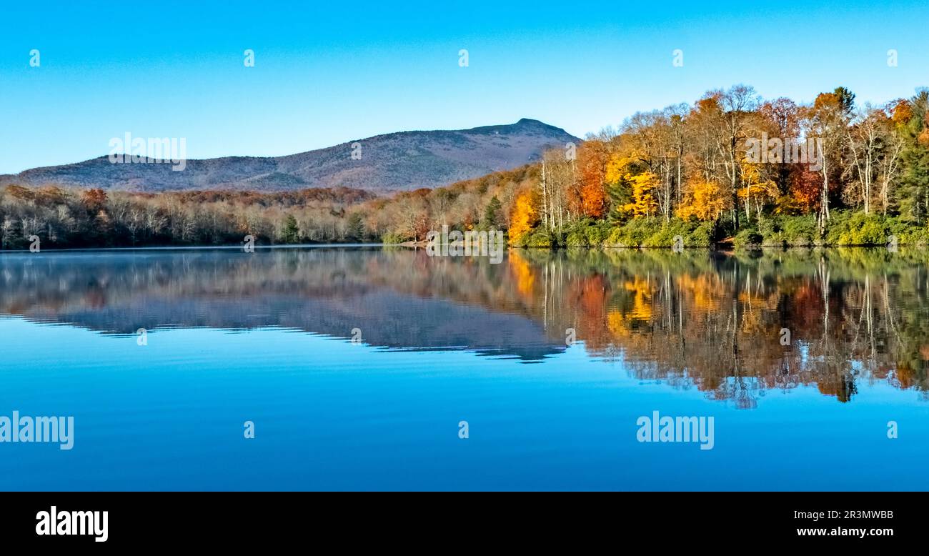 Julian price lake and granfather mountain autumn season Stock Photo - Alamy