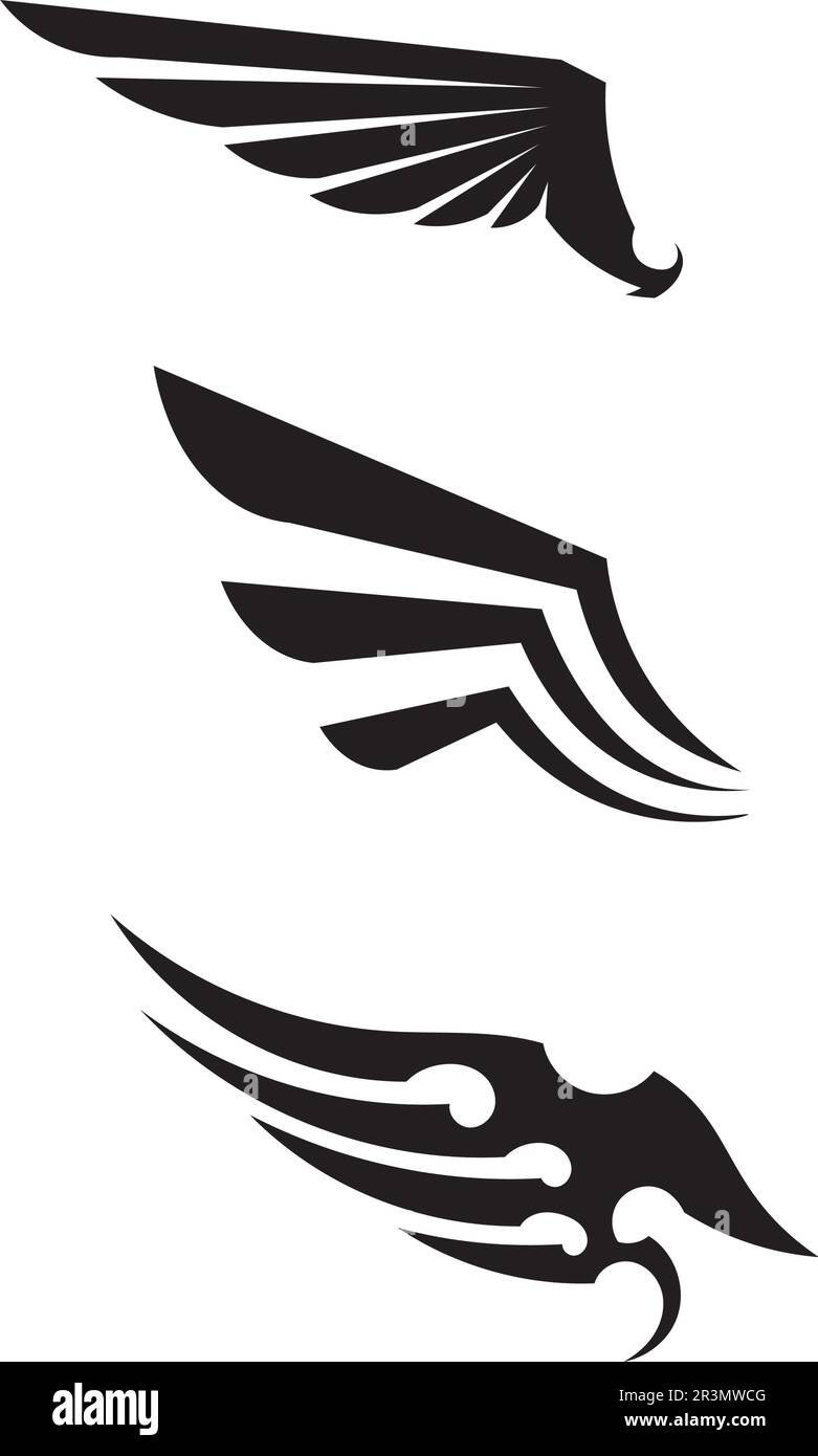 Black wing logo symbol for a professional designer Stock Vector Image ...