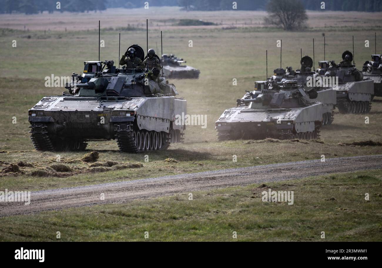 FILE May 06, 2023CV90 combat vehicles seen during the Aurora 23 ...