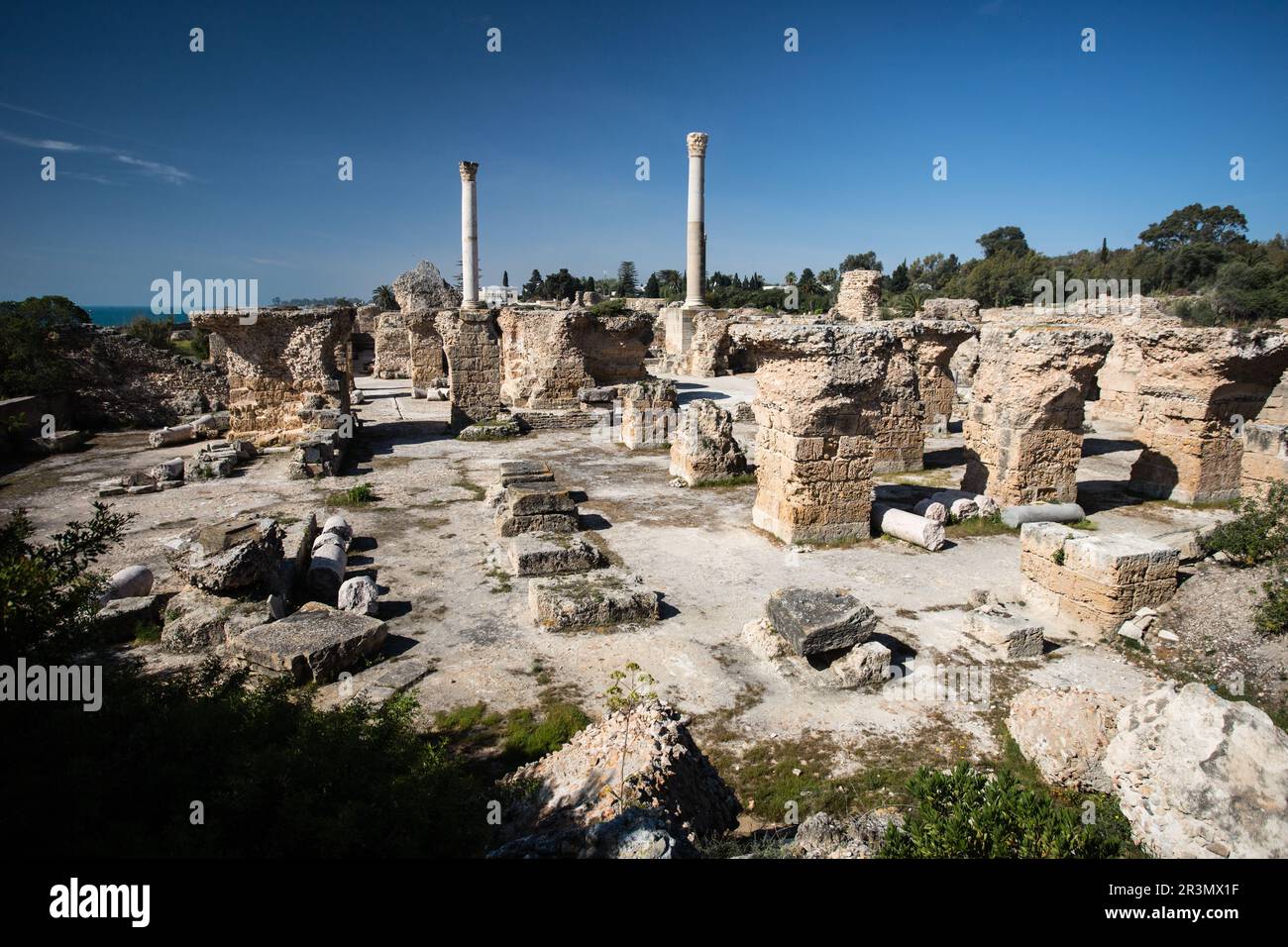Carthage Baths of Antoninus in Tunisa, Tunisia Stock Photo - Alamy