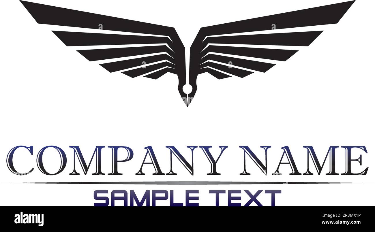 Black wing logo symbol for a professional designer Stock Vector Image ...