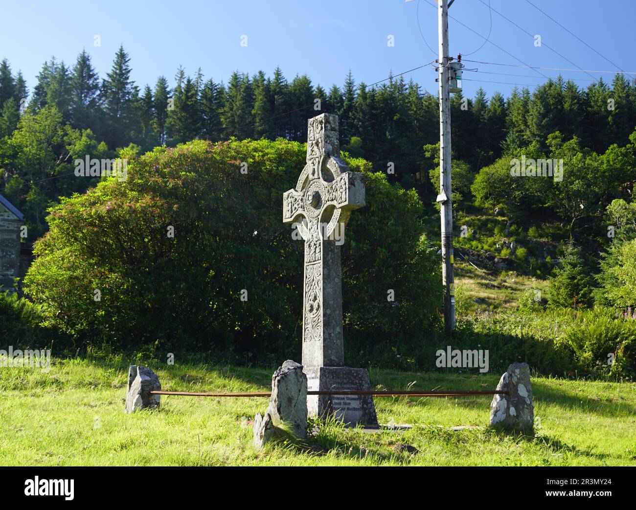 Stone high cross in Scotland Stock Photo - Alamy