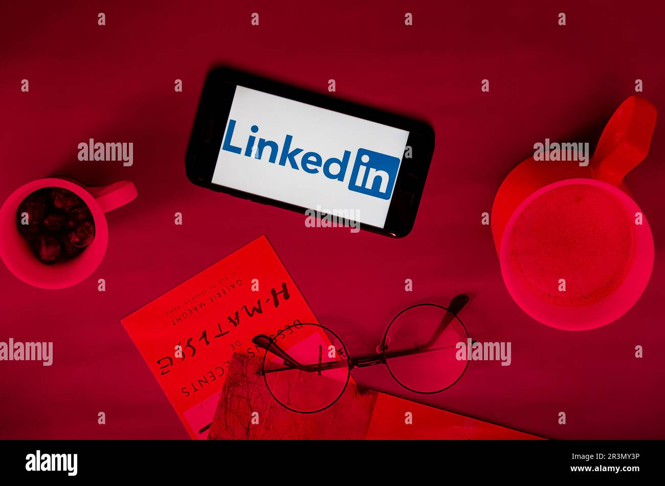 In this photo illustration, the LinkedIn logo seen displayed on a ...