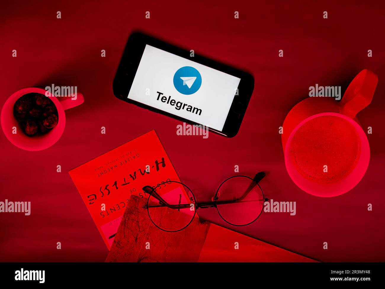 In this photo illustration, the telegram logo seen displayed on a ...