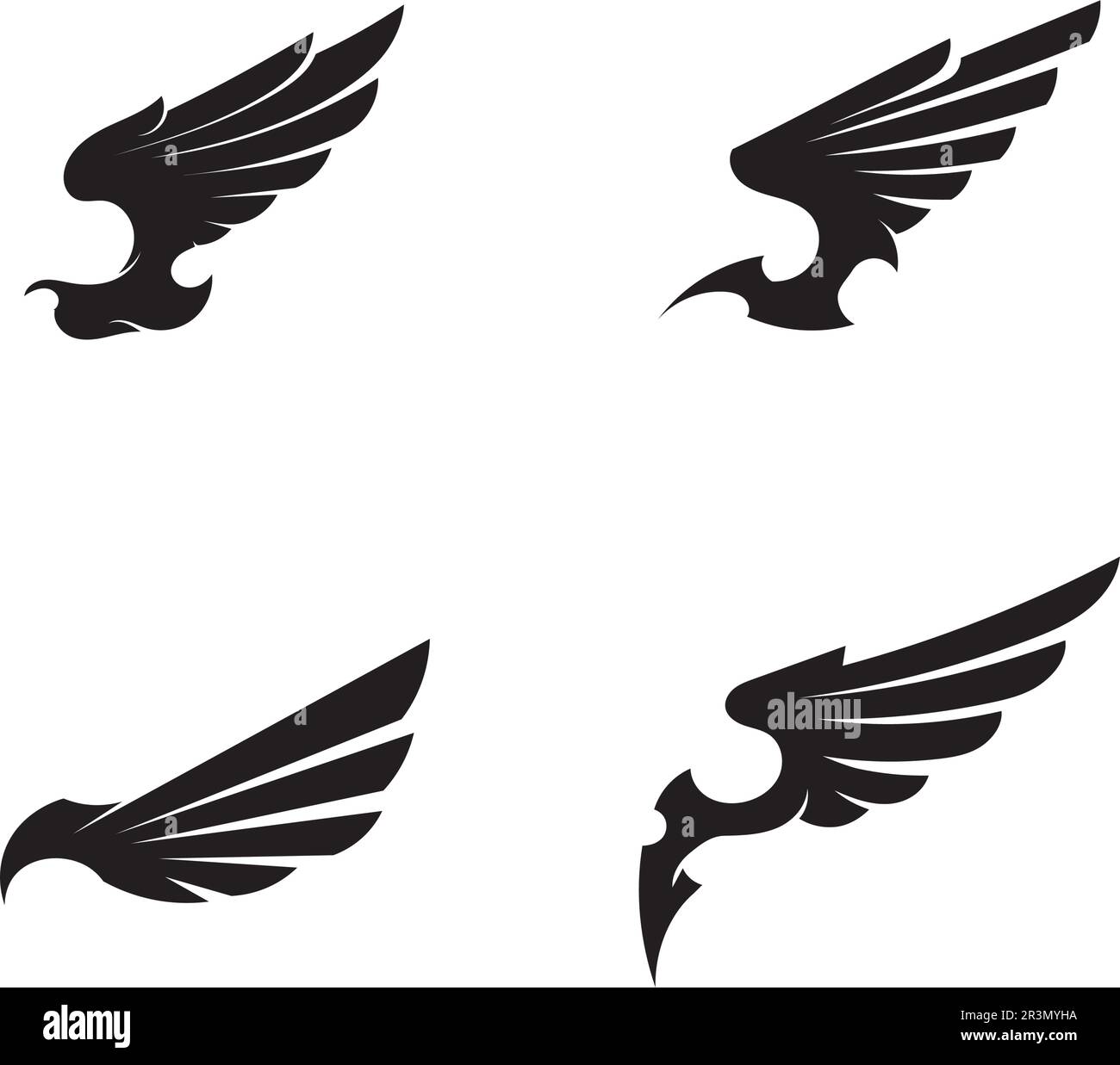 Black wing logo symbol for a professional designer Stock Vector Image ...