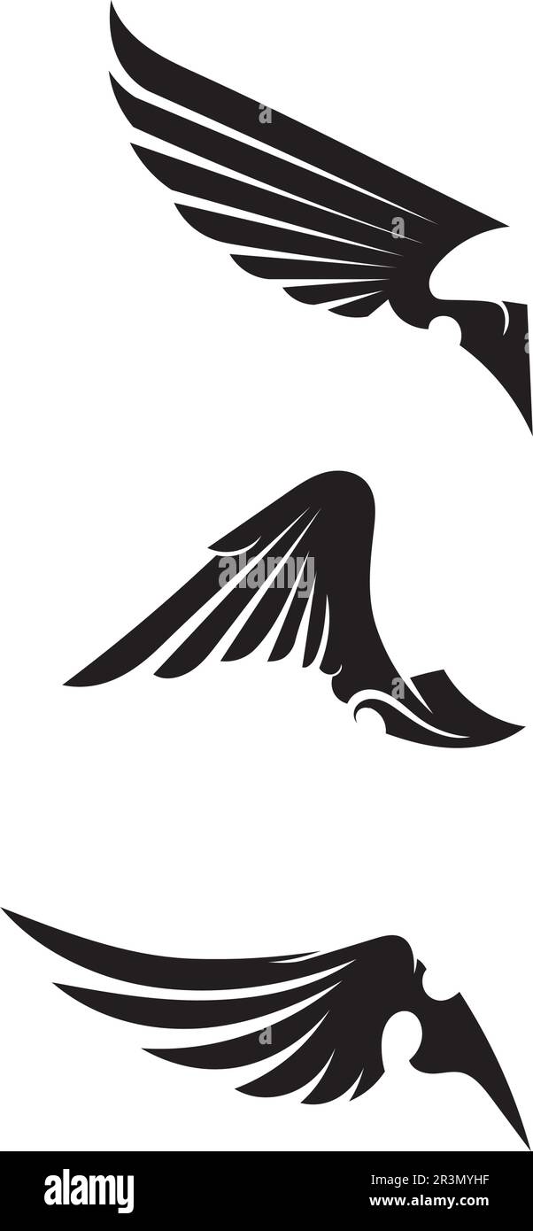 Black wing logo symbol for a professional designer Stock Vector Image ...