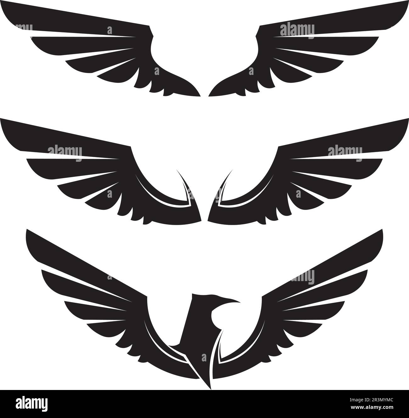Black wing logo symbol for a professional designer Stock Vector Image ...
