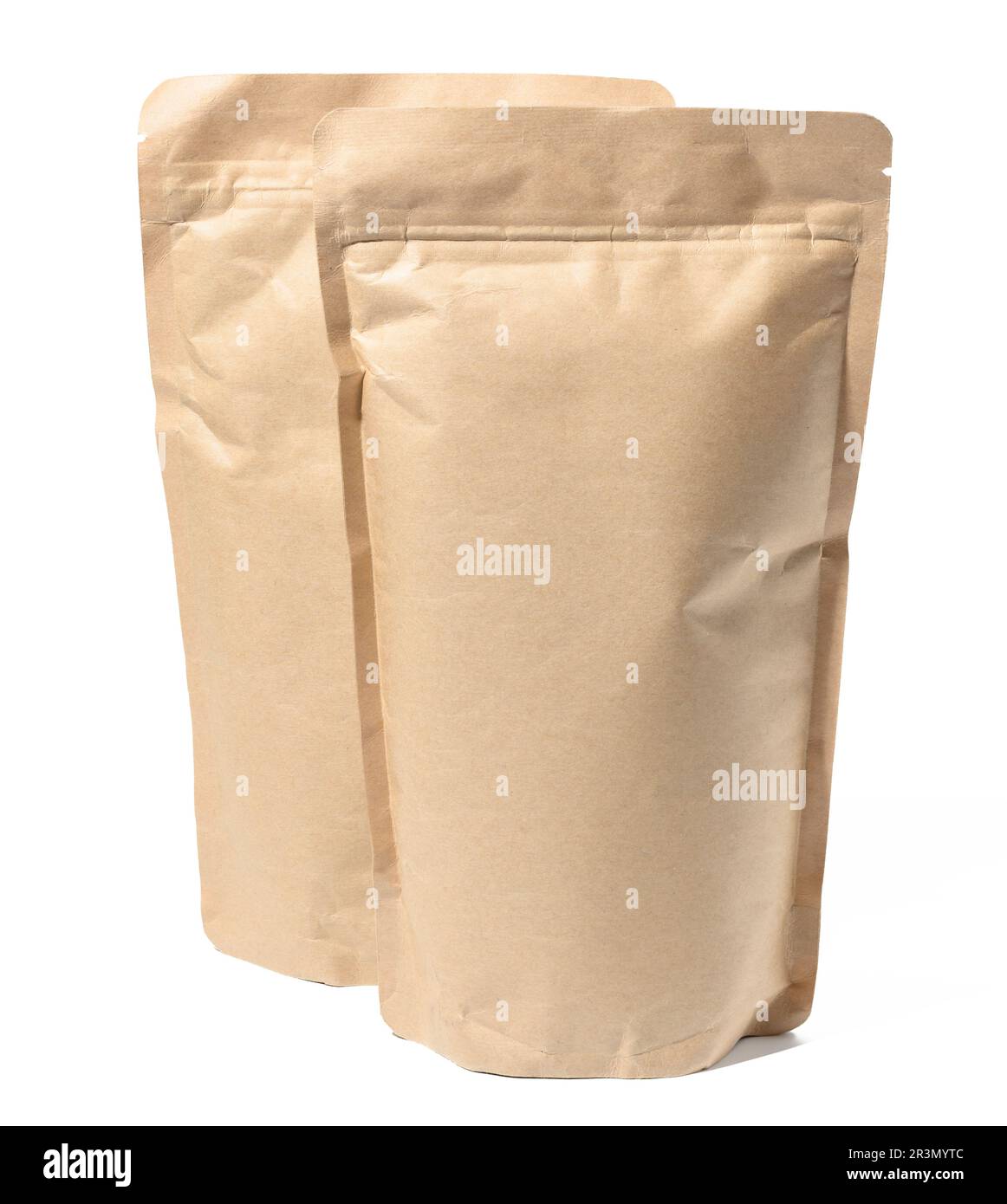 Brown craft paper bag isolated on white background, sachet bag Stock ...
