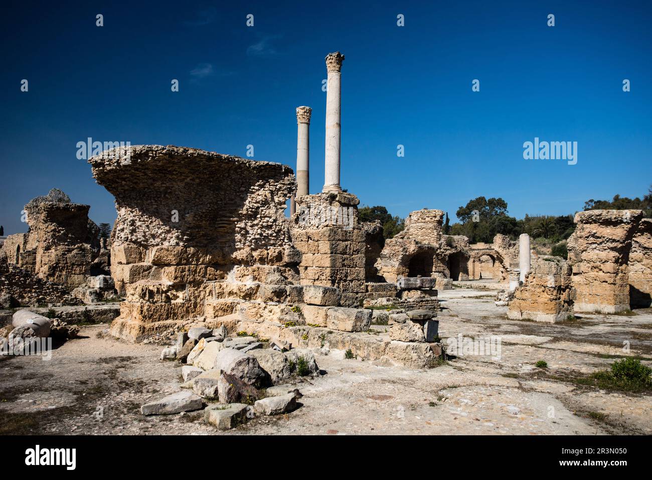 Carthage Baths of Antoninus in Tunisa, Tunisia Stock Photo - Alamy