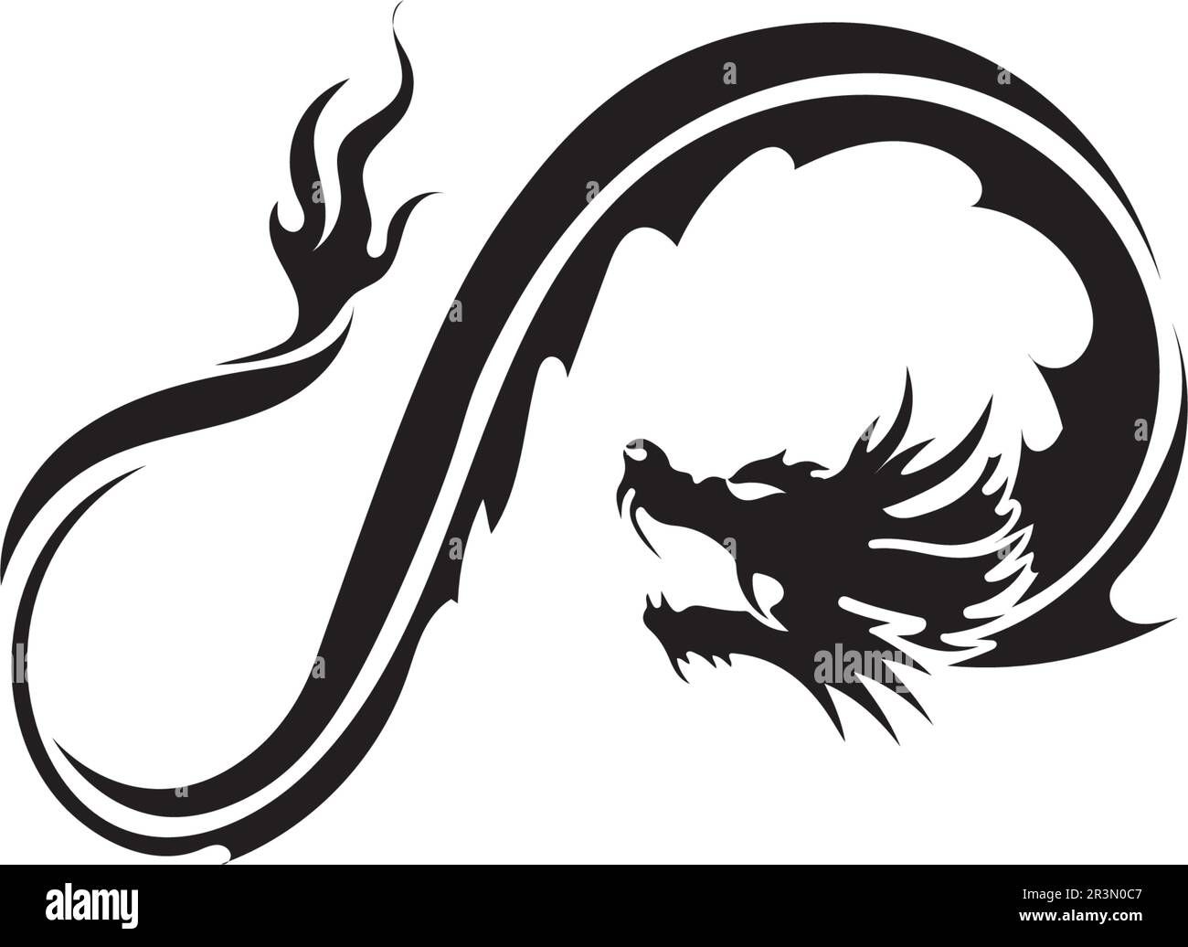 Head dragon flat color logo template vector illustration Stock Vector ...