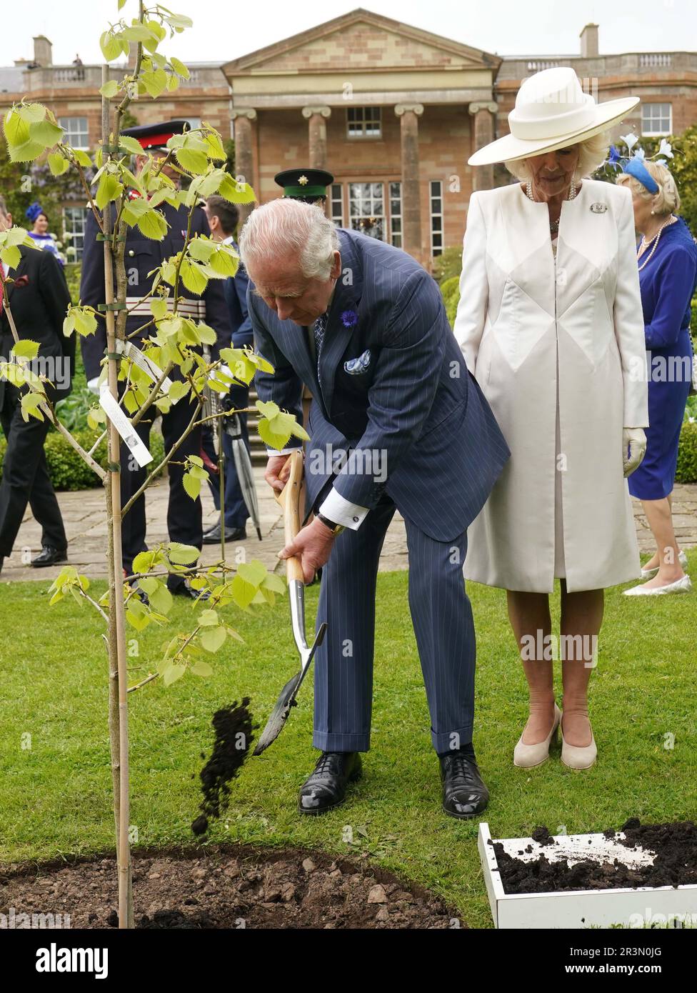 King Charles III and Queen Camilla plant a tree to mark the coronation ...