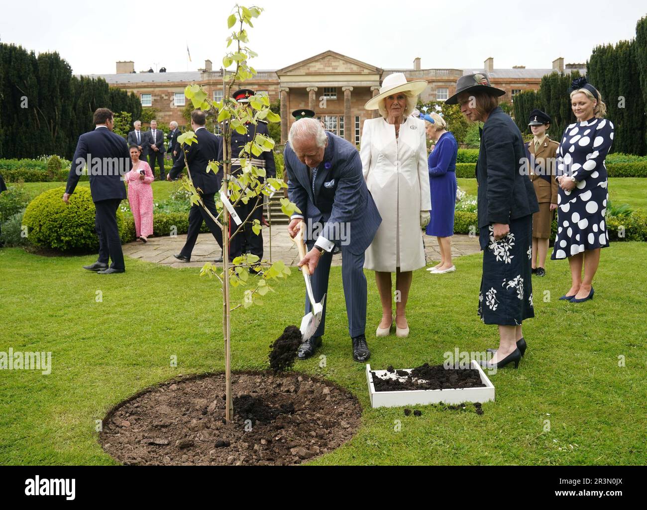 King Charles III and Queen Camilla plant a tree to mark the coronation ...