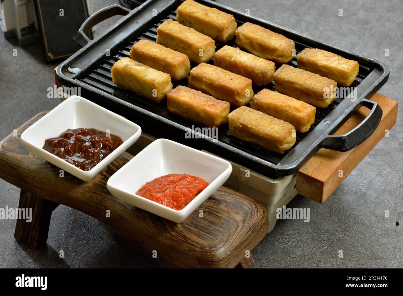 Chinese Anhui cuisine hair bean curd，Deep fried stinky tofu Stock Photo ...