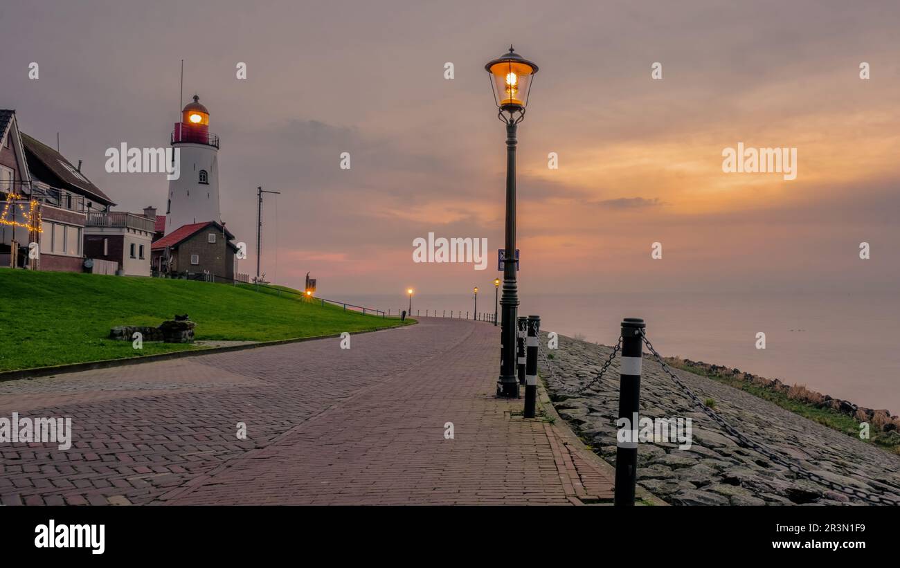 Urk netherlands Flevoland, Harbor and lighthouse at the small village ...