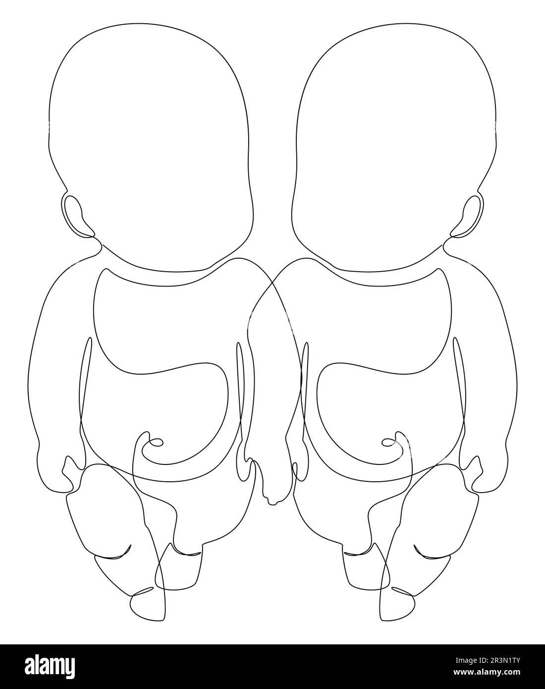 One continuous line of multiple babies. Thin Line Illustration vector ... One continuous line of multiple babies. Thin Line Illustration vector ...