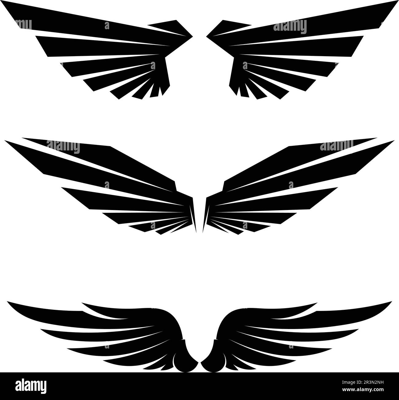 Black wing logo symbol for a professional designer Stock Vector Image ...