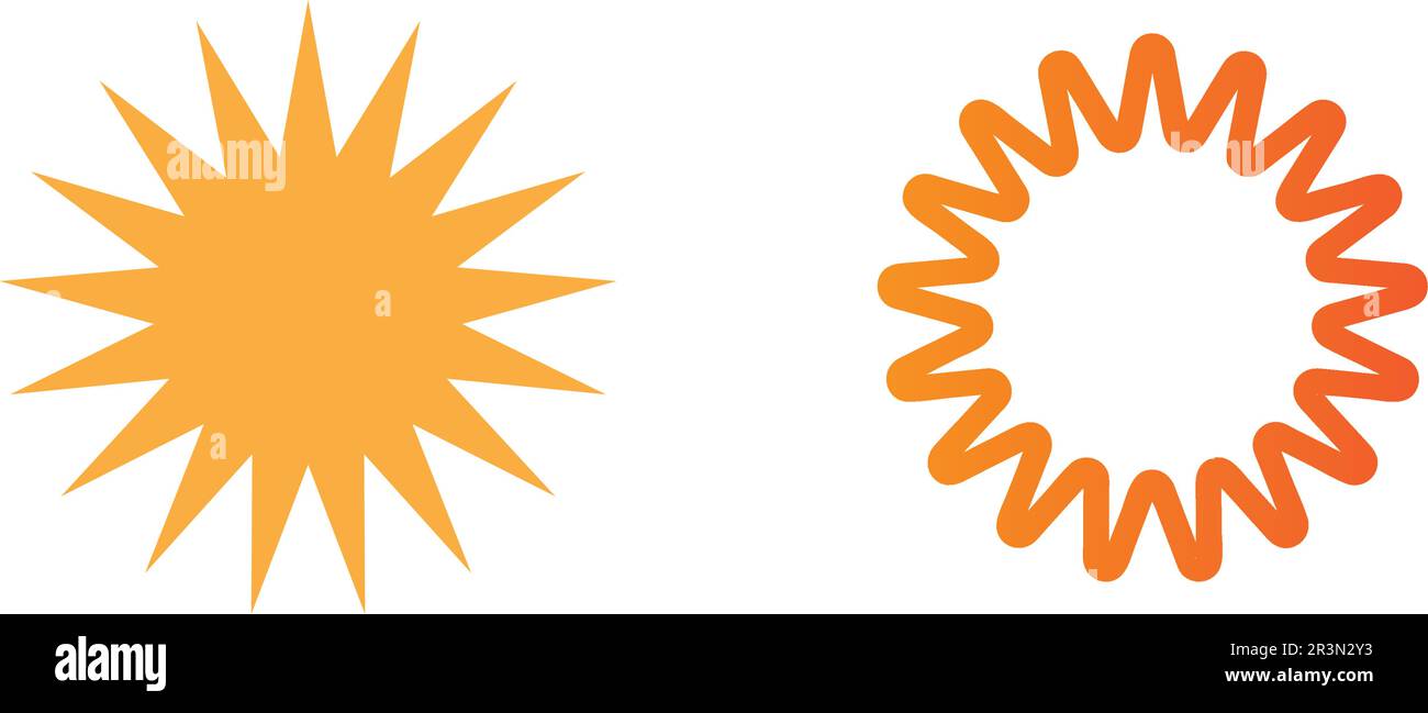 Sun logo and symbols star icon web Vector Stock Vector Image & Art - Alamy