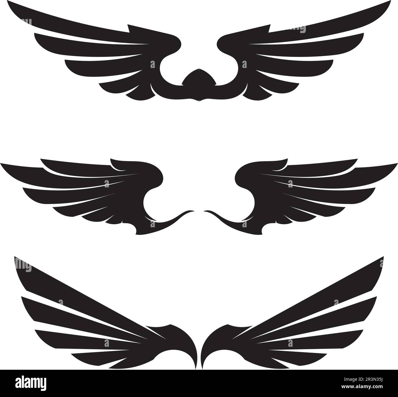 Black wing logo symbol for a professional designer Stock Vector Image ...