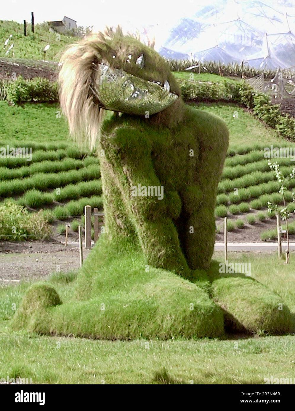 Grass Woman - "Lawn Sculpture" of a woman Eden Project Stock Photo - Alamy