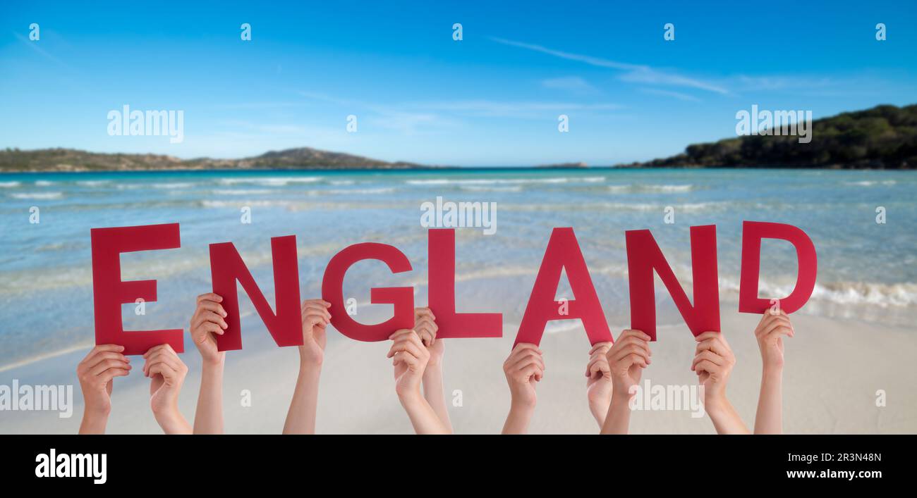 People Or Persons Hands Building English Word England. Summer Ocean ...