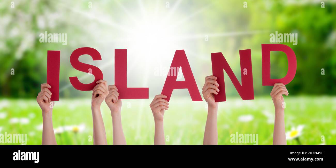 People Or Persons Hands Building German Word Island Means Iceland ...