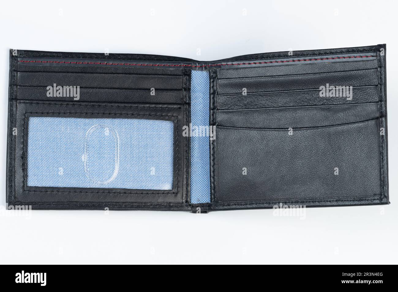 Open wallet with pockets for cards isolated on white studio background ...