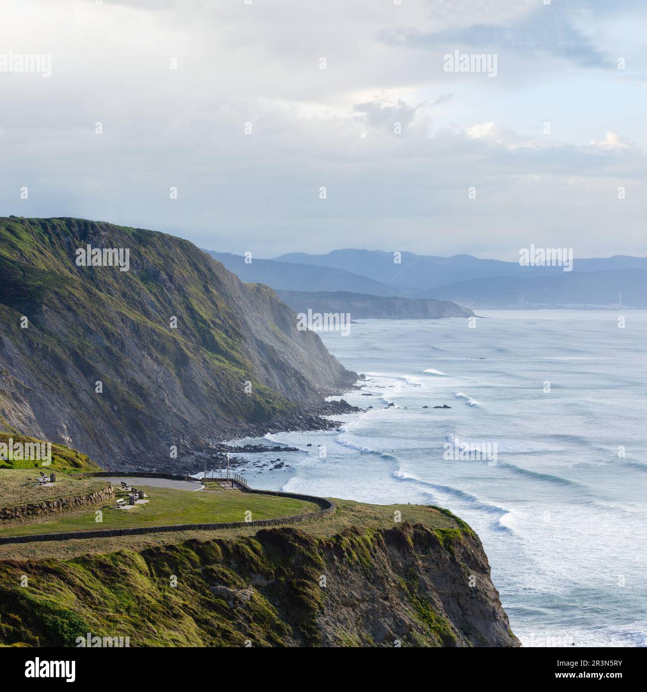 Summer ocean coastline view in Barrika town (Spain Stock Photo - Alamy