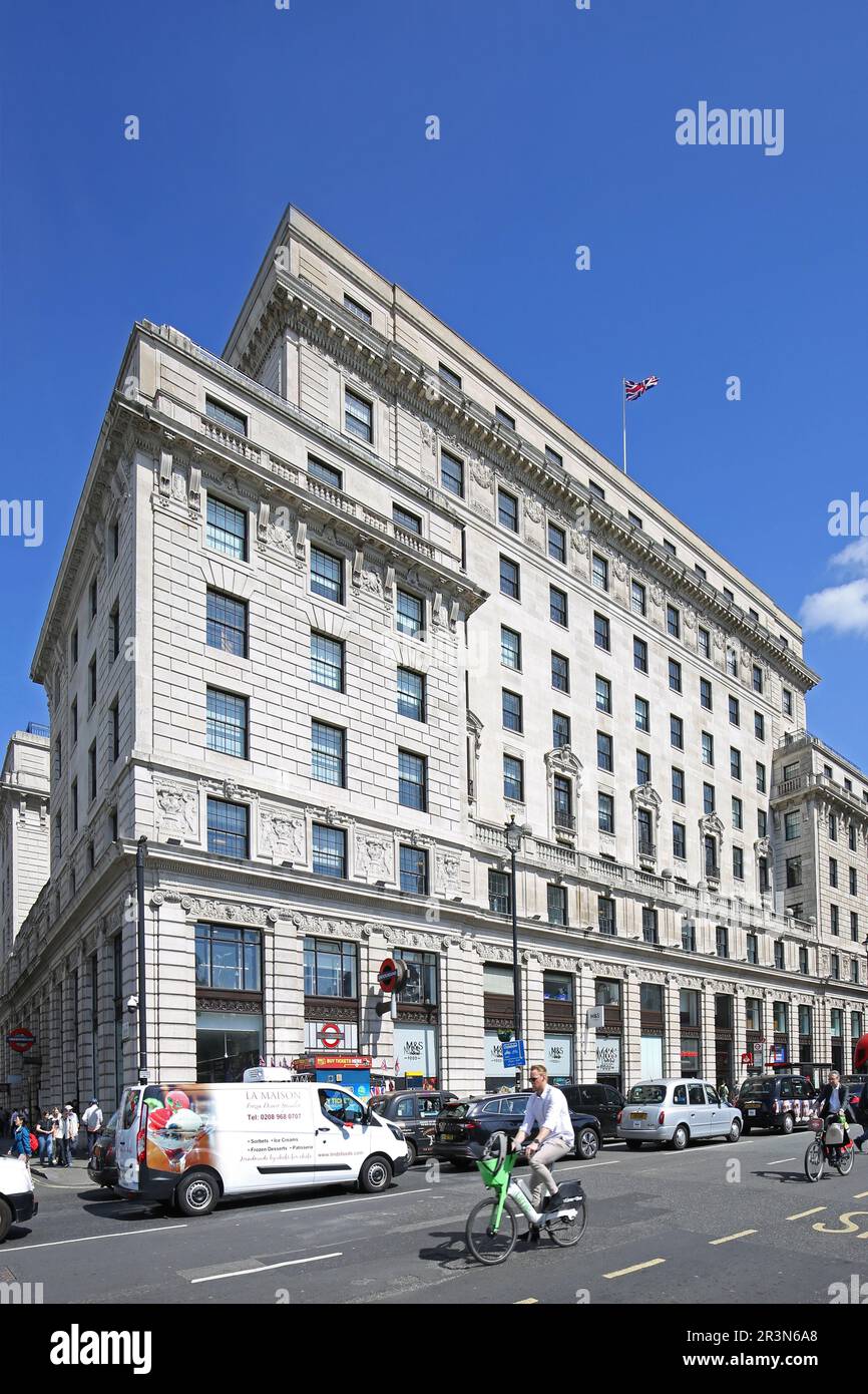 North side of Piccadilly, London, UK. Corner of Stratton Street, shows ...