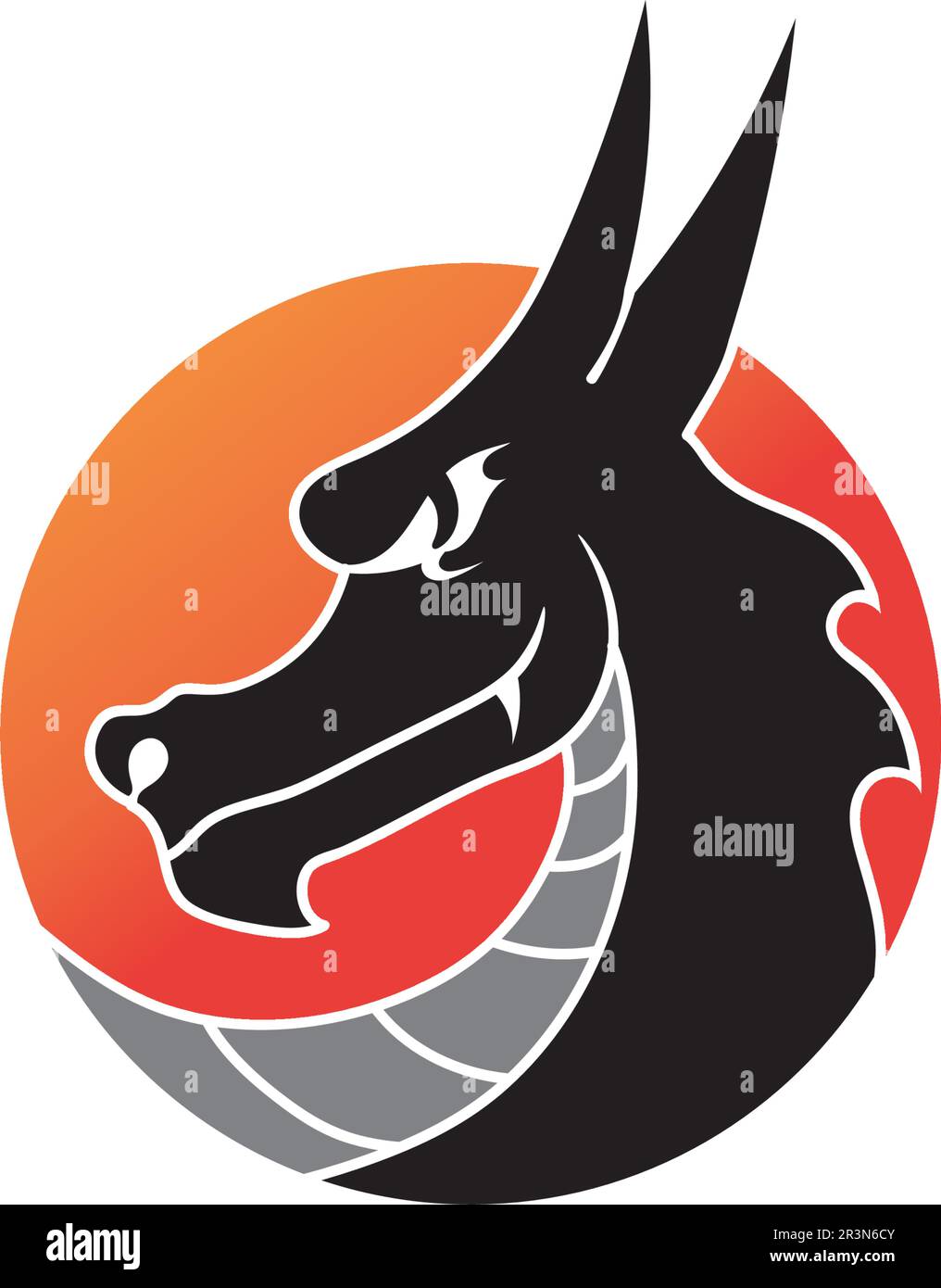 Head dragon flat color logo template vector illustration design Stock ...