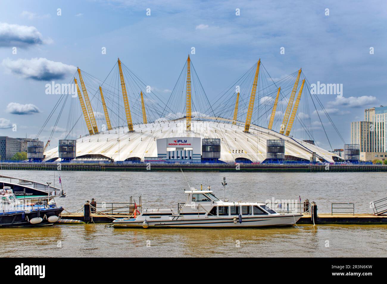 London Trinity Buoy Wharf Leamouth Peninsular view to the O2 arena over ...