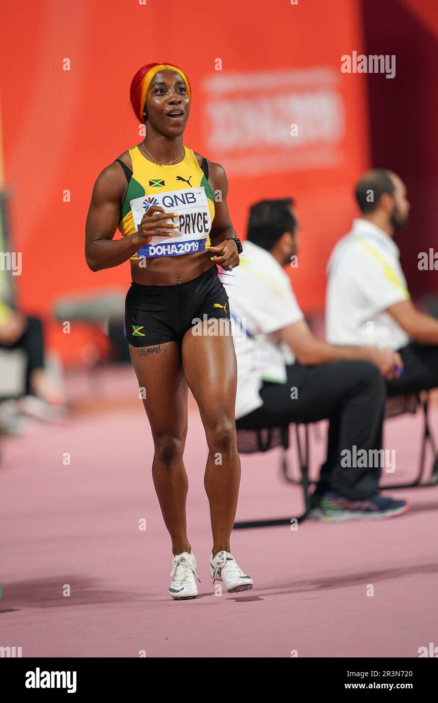 Shelly-Ann FRASER-PRYCE running the 4x100m relay at the 2019 World ...