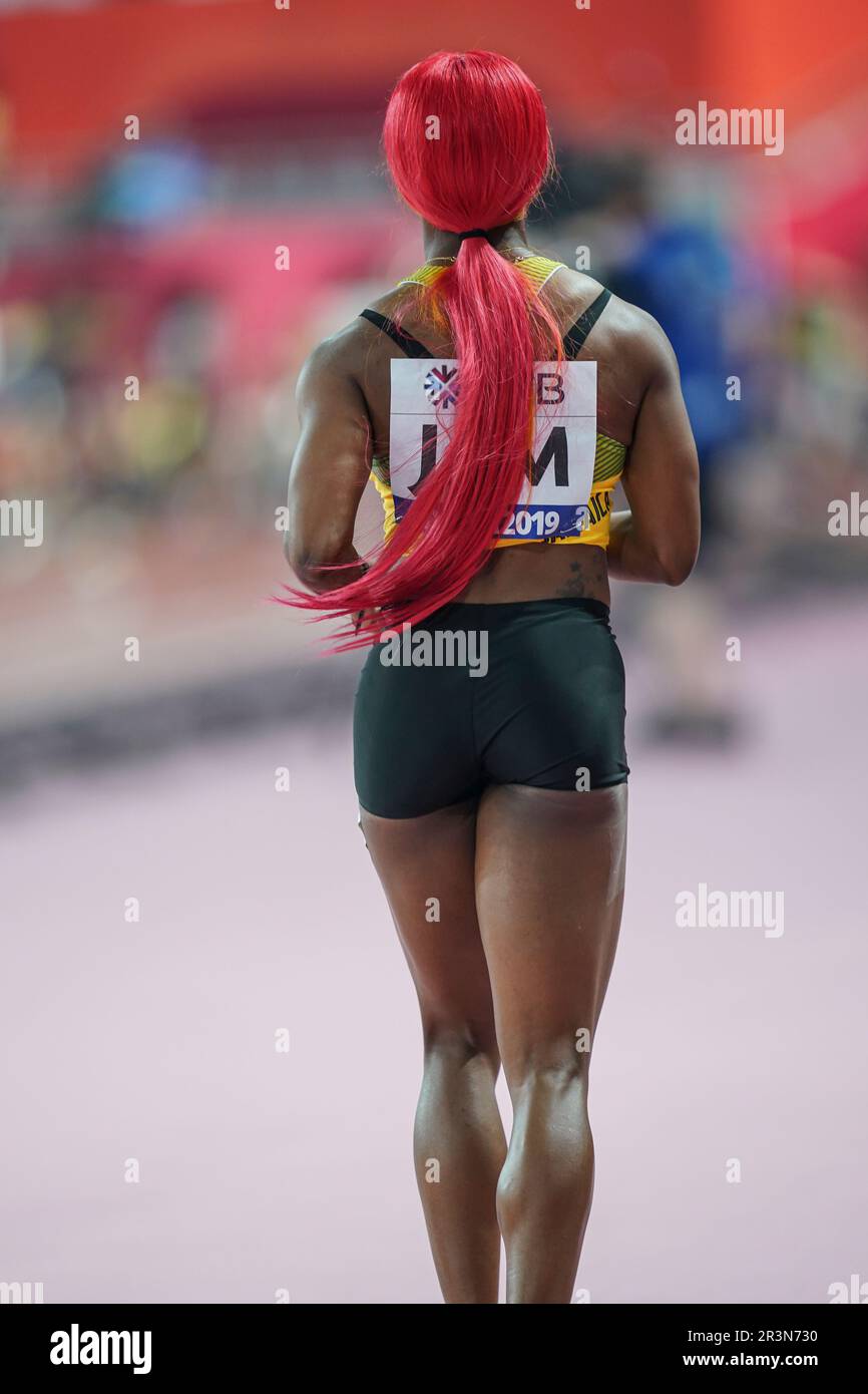 Shelly-Ann FRASER-PRYCE running the 4x100m relay at the 2019 World ...
