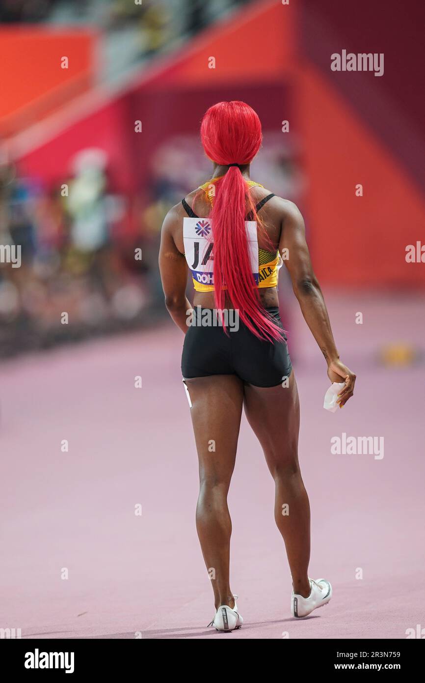 Shelly-Ann FRASER-PRYCE running the 4x100m relay at the 2019 World ...