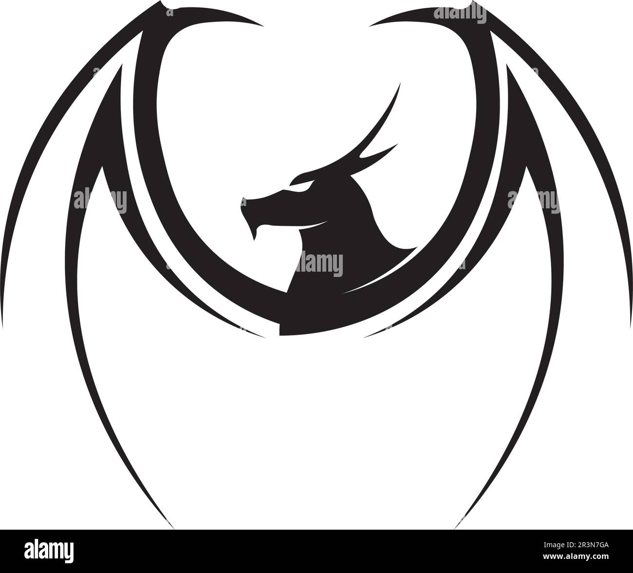 Head dragon flat color logo template vector illustration design Stock ...