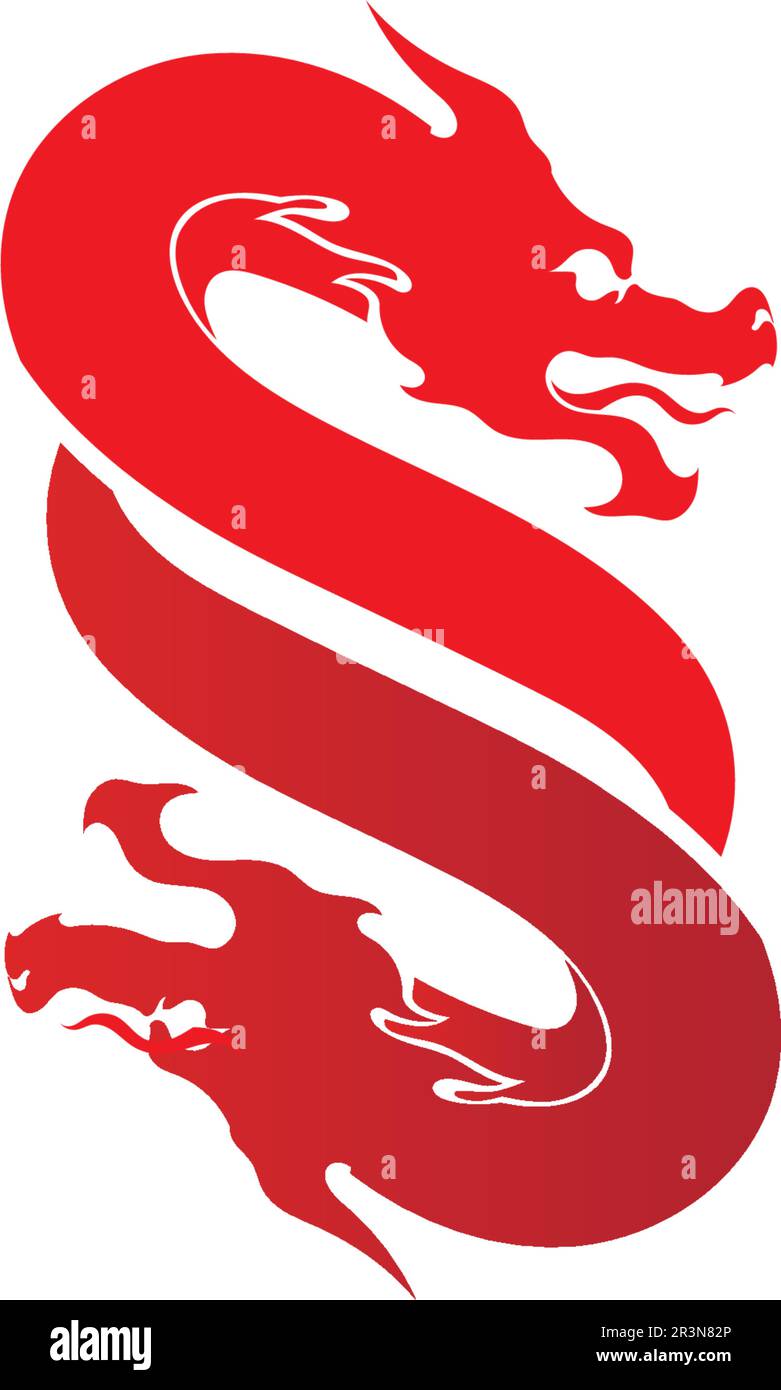 Head dragon flat color logo template vector illustration design Stock ...