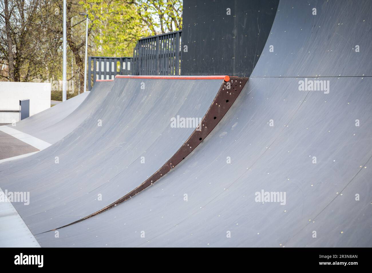 Extreme sports ramps in the city park. Leisure time Stock Photo - Alamy