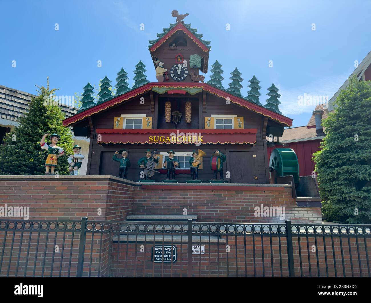 A giant cuckoo clock with figurines that move to music every half hour ...