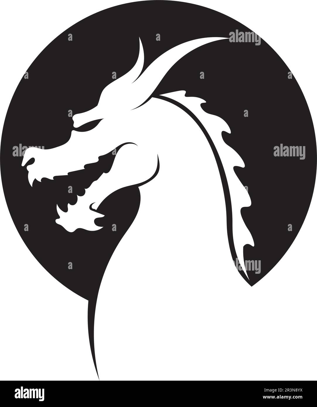 Head dragon flat color logo template vector illustration design Stock ...