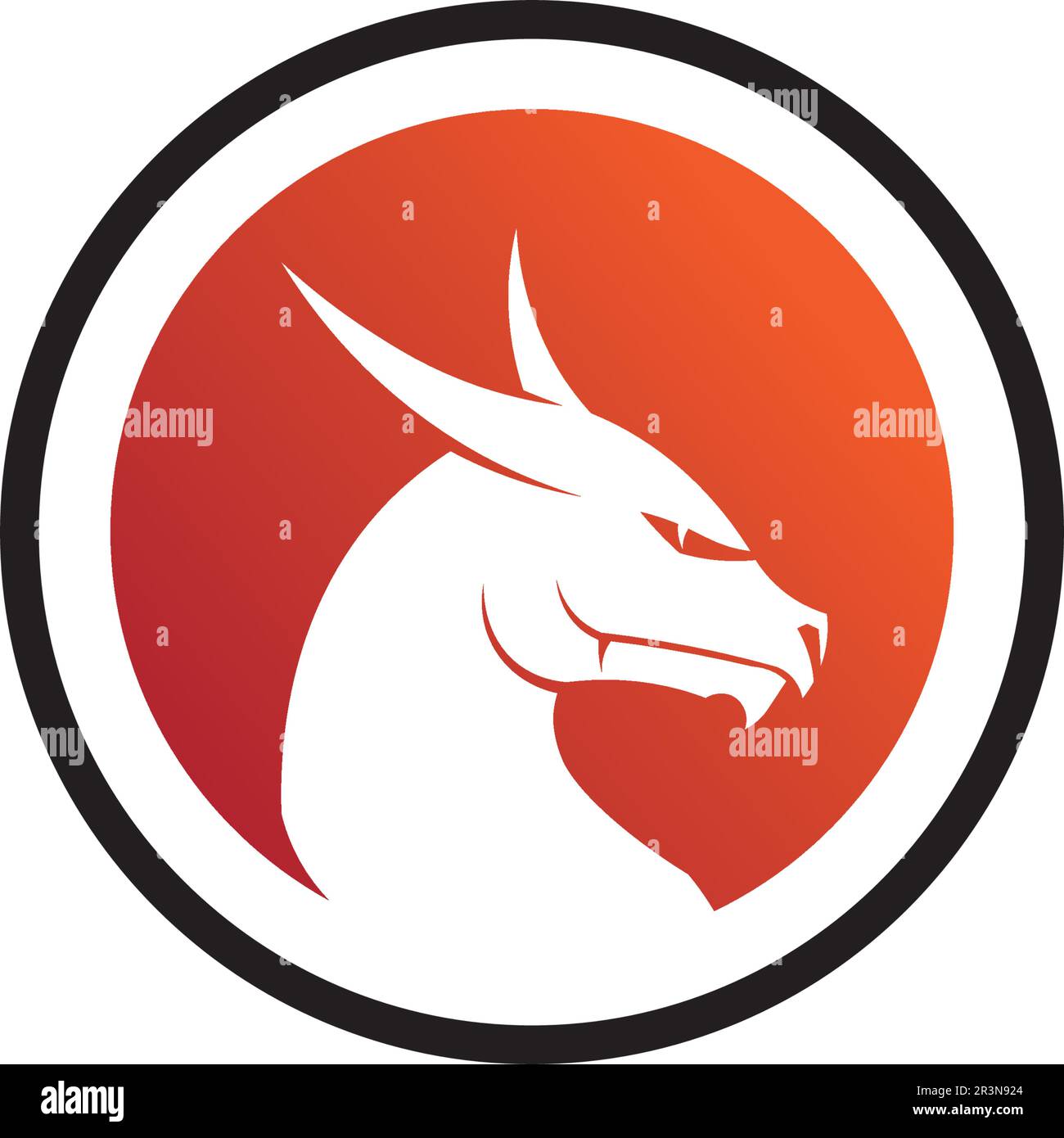 Head dragon flat color logo template vector illustration design Stock ...